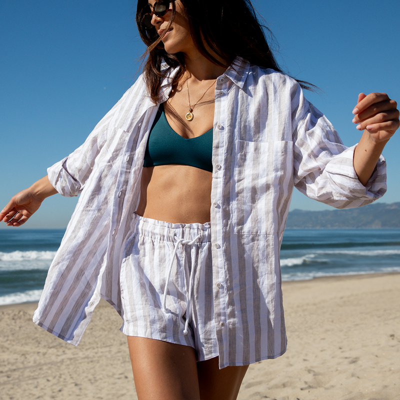 Getaway Button Down - Beach / Coconut – Left On Friday