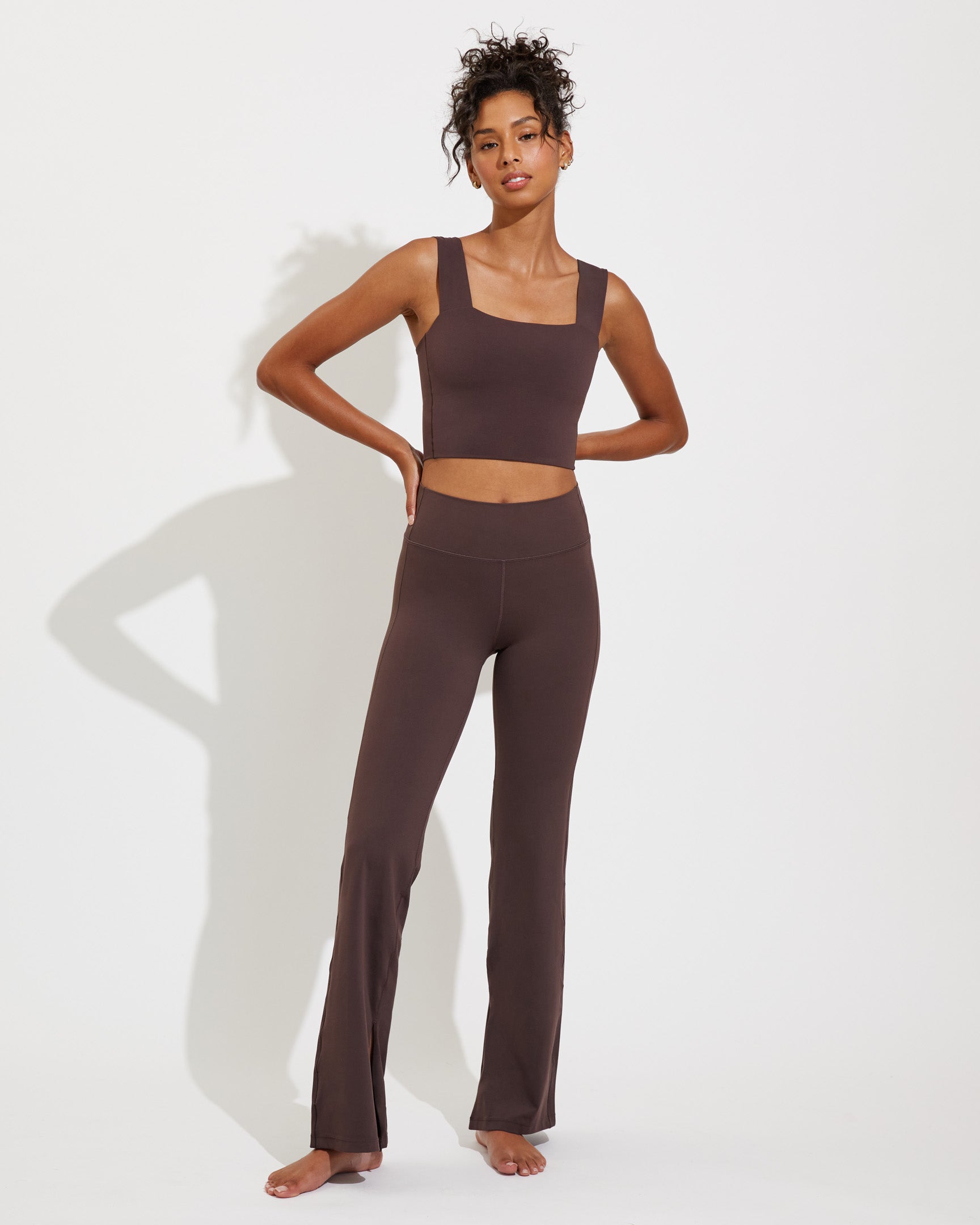 Kick It Pant - Super Moves Fabric Brown Pant – Left On Friday