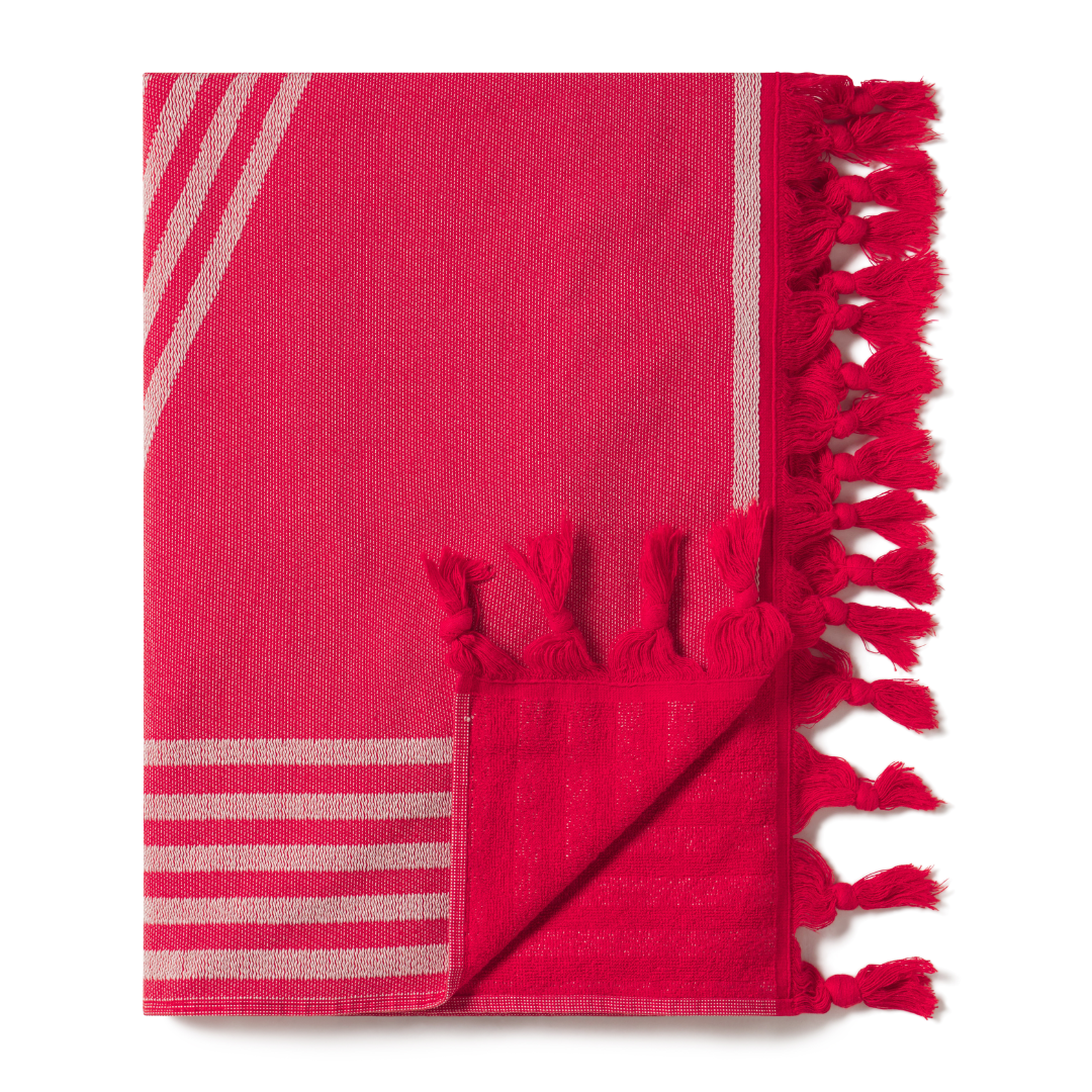 Pool Towel - Red Turkish Cotton Pool Towel – Left On Friday